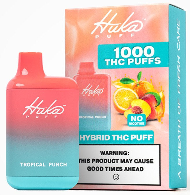 Hukapuff CBD Puff Disposable Vape - THC Puff - Tropical Punch - 1000 P ...