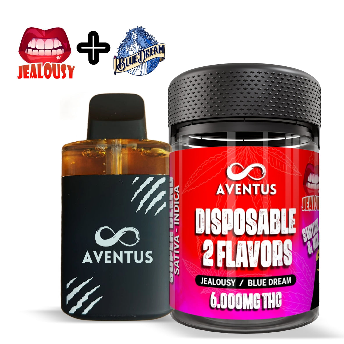 Dual Chamber Disposable Vape 6G. Delta 9 - JEALOUSY - BLUE DREAM ...